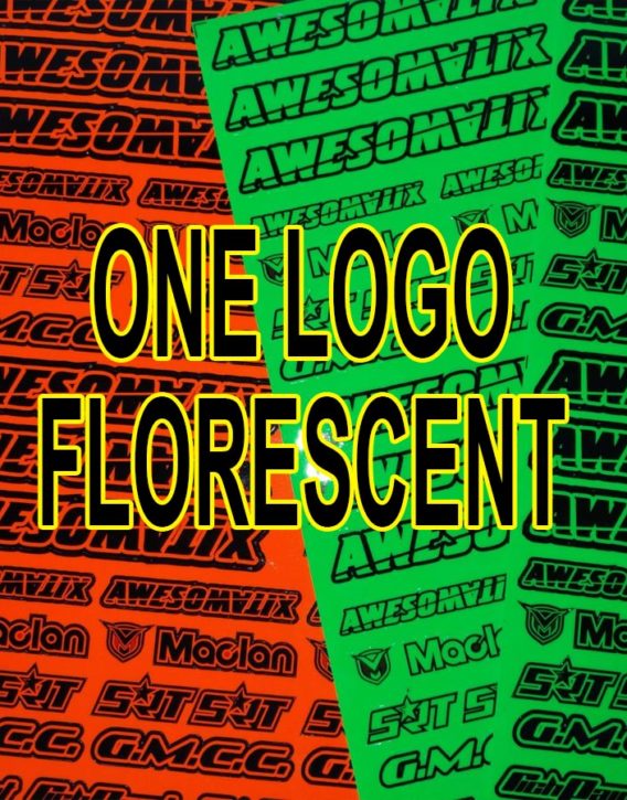 Up to 5 Logos A4 Sticker Sheet Florescent
